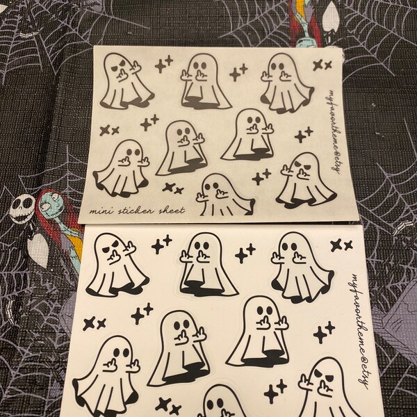 Middle Finger Ghosts, Funny Horror Sticker, Halloween Sticker, Cute ...