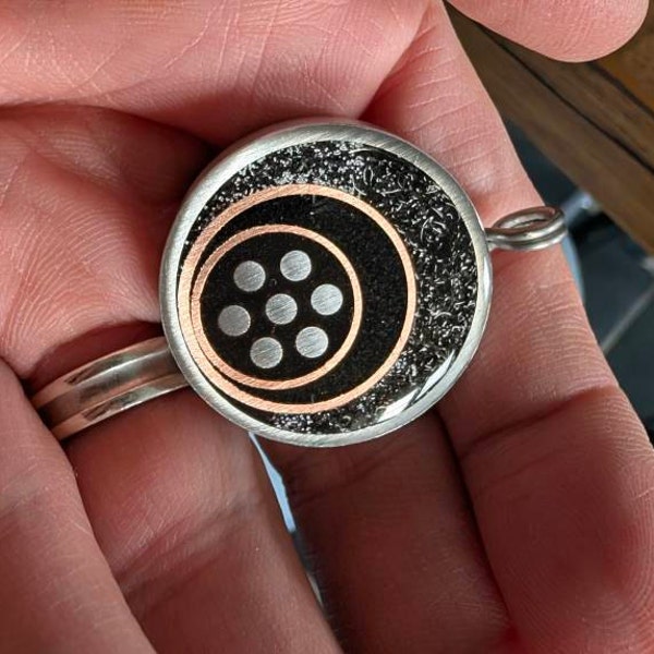 Meteorite and Solid Silver Signet Ring - Size 10 - Totally Handmade - Etsy