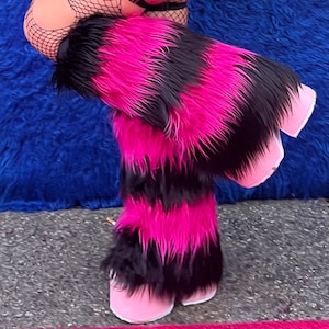 Fuzzy Boot Covers Rave Fluffies Black Furry Leg Warmers - Etsy