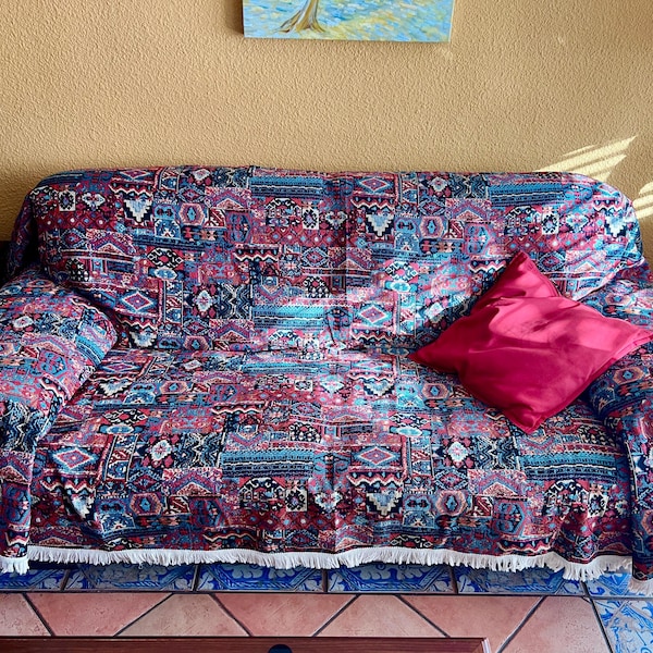 Gray Boho Couch Covers, Large Size Cotton Sofa Cover, Sofa Covers ...