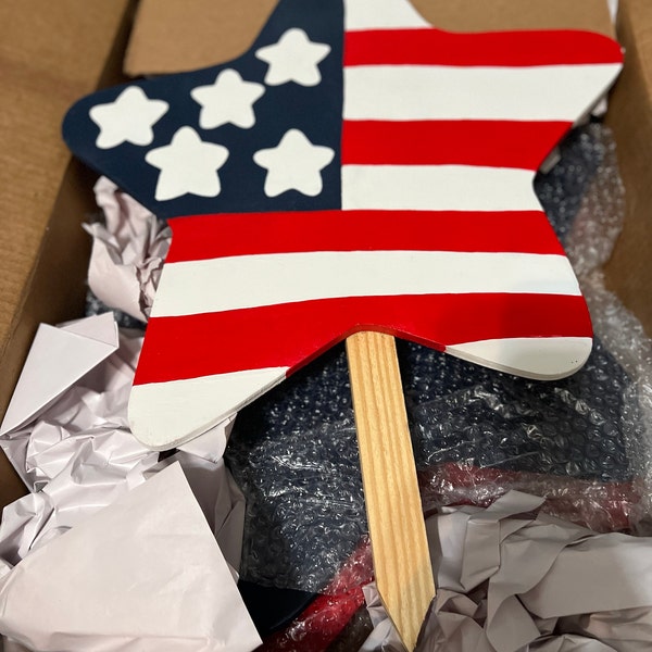 Yard Art Red White and Blue 4th of July Set - Etsy