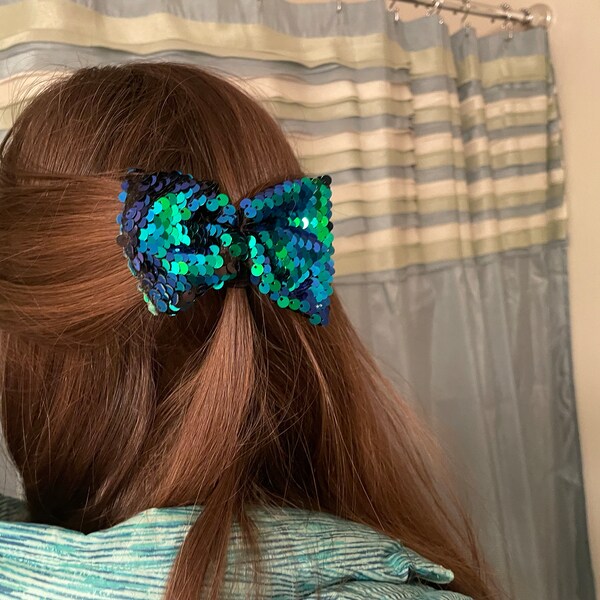 Disco Sheer Bow - Sparkly Wired Ribbon Hair Bow, Party Hair Clip, Dance ...