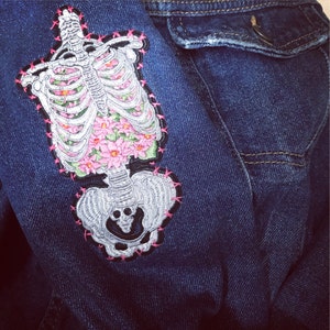 Blooming Ribs Anatomical Patch: Floral Human Skeleton Anatomy, Flower ...