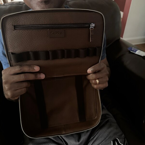 Tan Leather Travel Watch Case, Men Travel Watch Storage, Watch Roll for ...