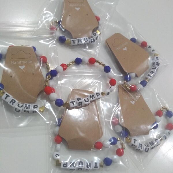 Trump 24 Beaded Bracelet American Flag Presidential Election donald J ...