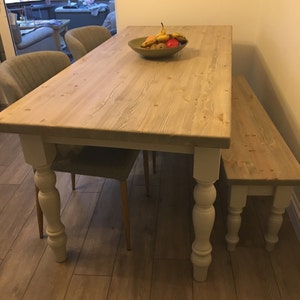5ft Table 1 Bench. Farmhouse Dining Table and 1 Bench. Custom Made to ...