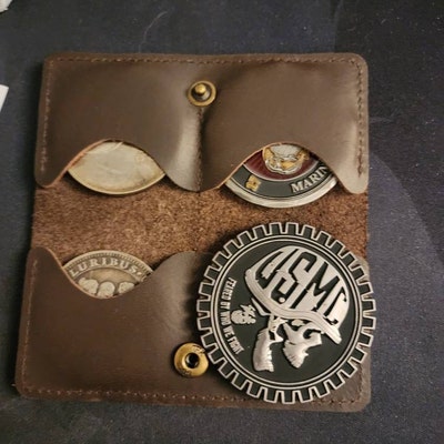 Coin Holder Leather Key Tag Coin Slip Key Tag Leather Coin Case EDC ...