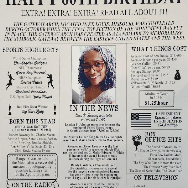 Table Centerpiece Birthday Party Printable, 60th Birthday Card 5x7 ...