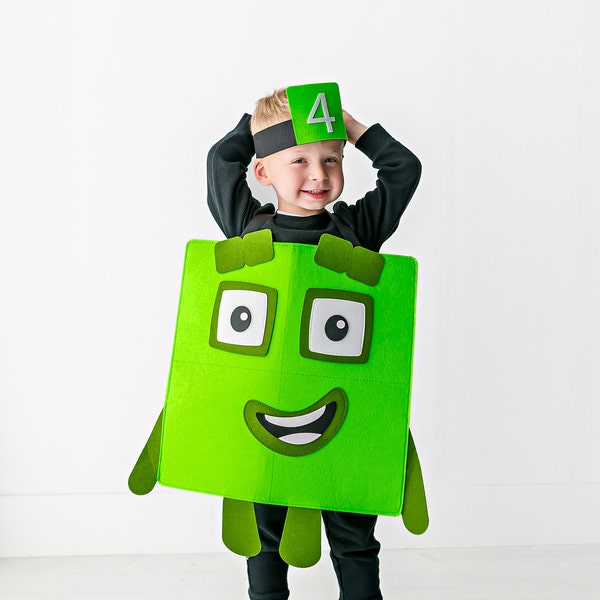 Numberblock Four Costume, Halloween Costume, Birthday Costume ...