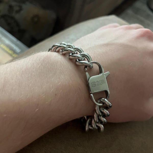 Vuro Silver Chain Link Bracelet in Stainless Steel Grunge Aesthetic ...