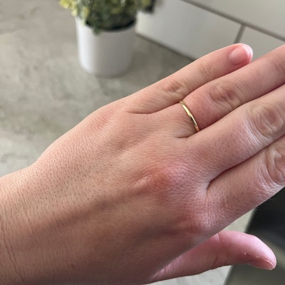 7mm Solid Gold Men's Wedding Band BEVELED ICE MATTE 10k 14k 18k Gold ...