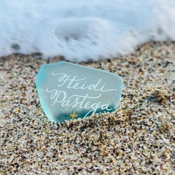 Sea Glass Table Signs With Acrylic Stands - Etsy