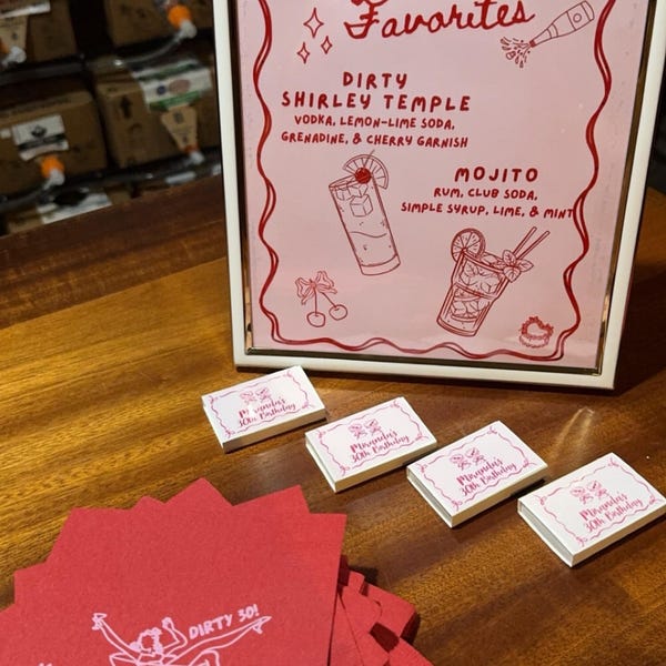 Custom Matchbox for Birthday/a Tini Bit Older Martini Match Boxes ...