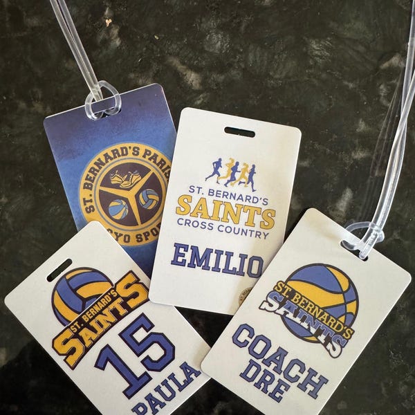 Fully Customized Bag Tags: Double-sided Personalized Sports, Events Bag ...