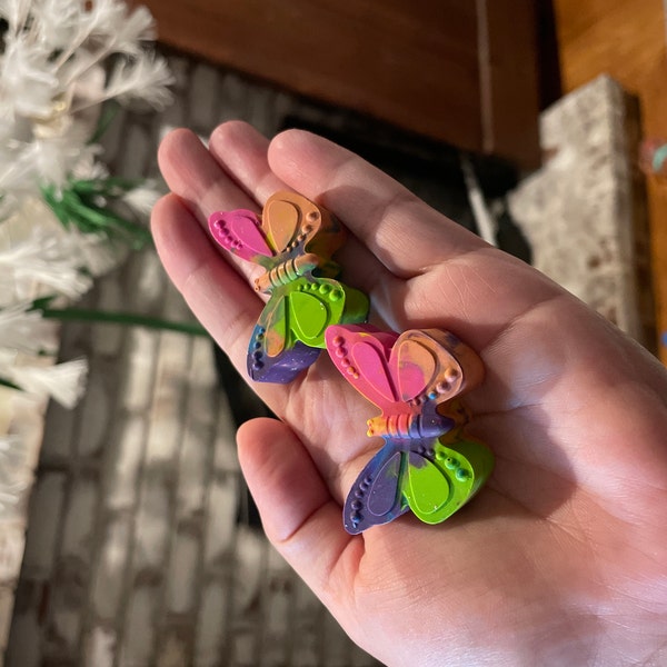 Set of 5 Butterfly Shaped Crayons, Easter Crayons, Butterfly Birthday ...