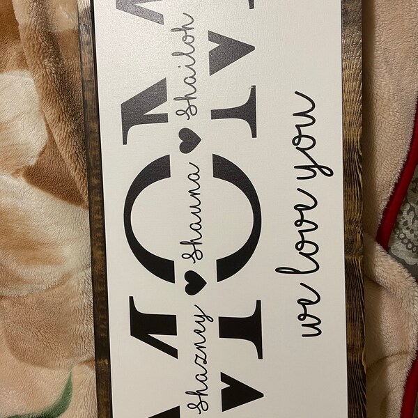 Mom Sign With Kids Names, Mothers Day Gift, Personalized Gift for Mom ...