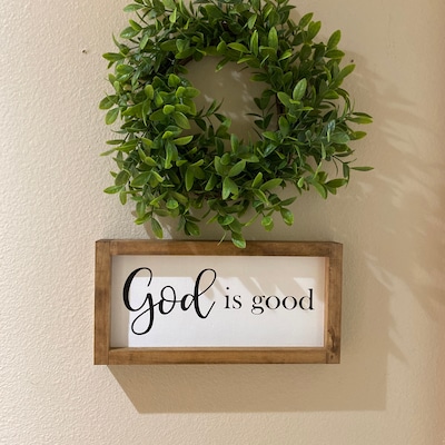 God is Good Framed Wood Sign, Home Decor, Farmhouse Decor, Rustic Decor ...