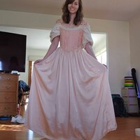 Light Pink Charmeuse Renaissance Skirt Long Gathered Skirt - Etsy