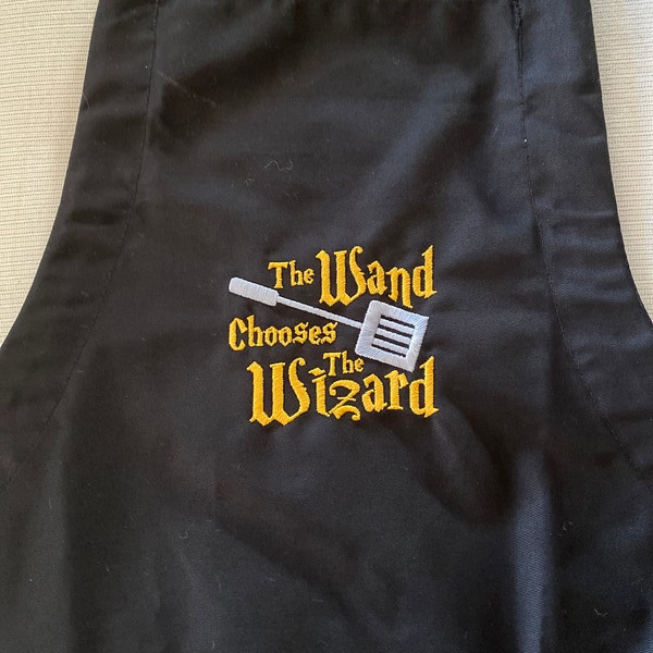 Embroidered Wand Chooses the Wizard Apron With Whisk Gift for Geeky ...