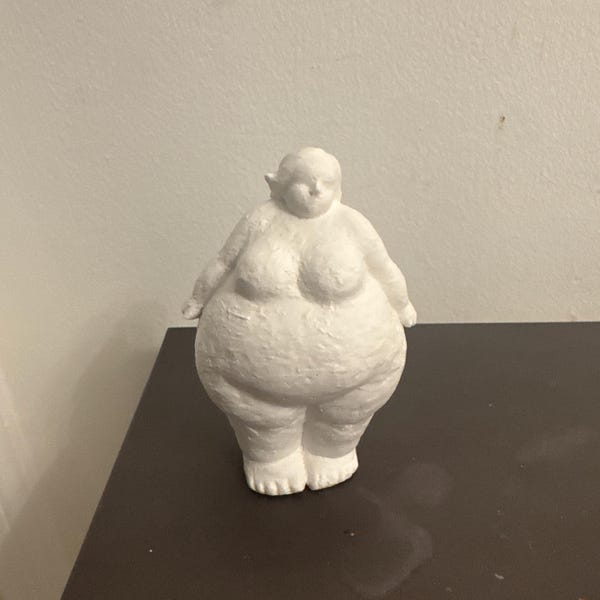 Abstract Concrete Woman Statue: Nordic Curvy Girl Desk Decor - Etsy