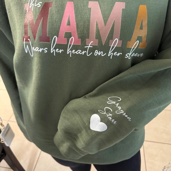 Custom Text on the Neck and Names on the Sleeve Shirt, Personalized ...