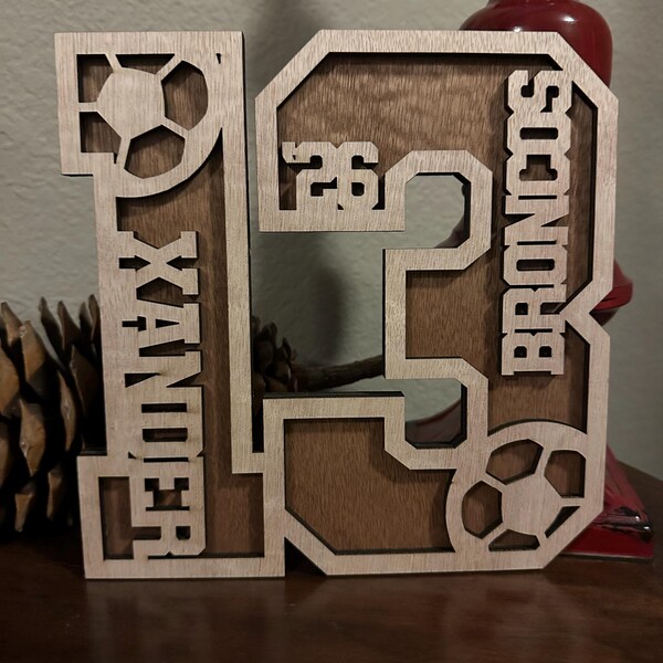 Custom Senior Athlete Number, Sports Number Wood Cutout, Custom Sports ...