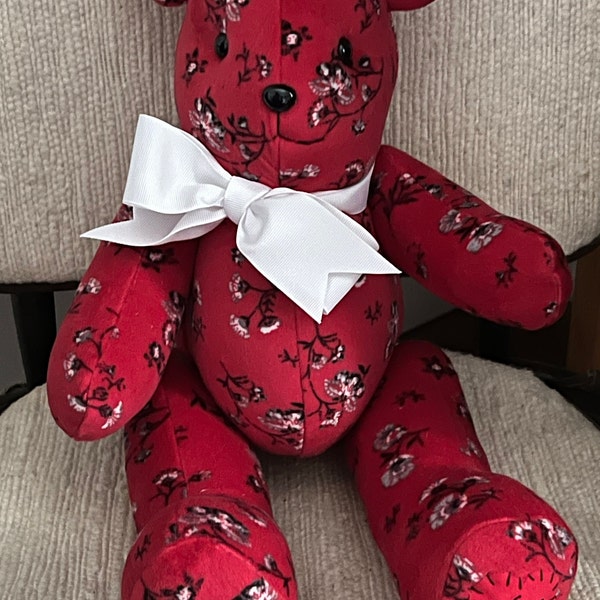 Memory Bear (15 Inches Tall) Made From Your Loved One's Clothing - Etsy