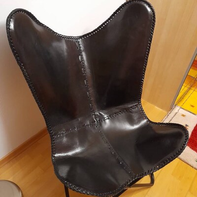 Butterfly Chair Frame Handmade Chair Powder Coated Steel Frame Black ...