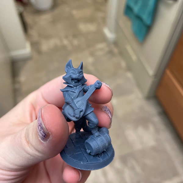 Bard Catfolk • Tabaxi • Cat • KAW • Miniature • 3D Resin Printed 28 ...