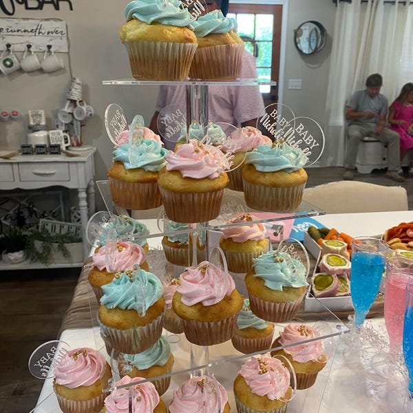 Acrylic Cupcake Toppers. Wedding Cupcake Toppers. Custom Cupcake Gems ...