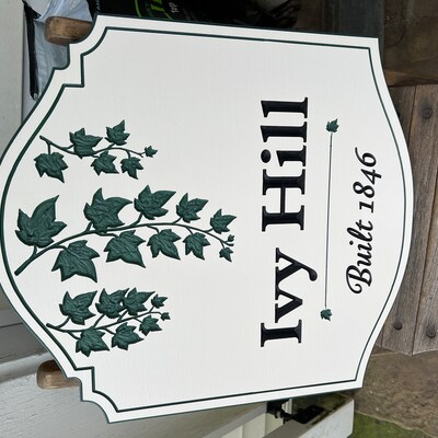 Country Estate Property Name Sign Hanging From Wood and Wrought Iron ...