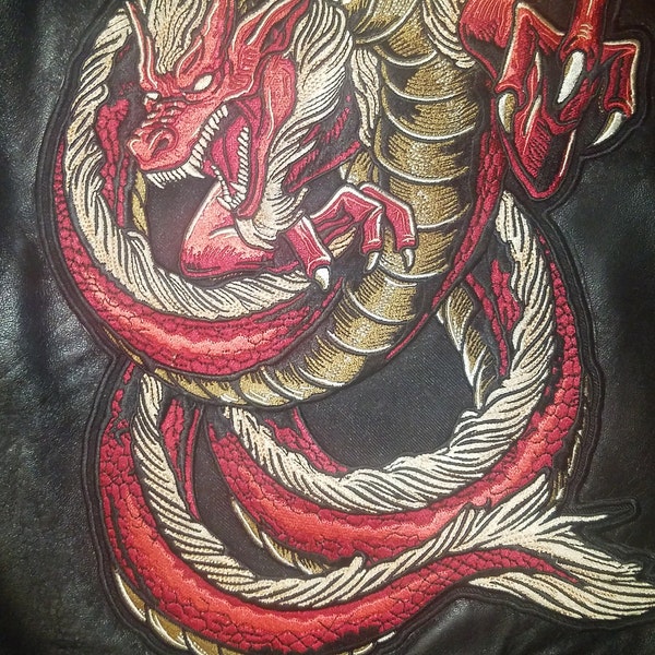RED DRAGON Large Patch for Custom Vest - Etsy