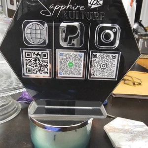 Multi QR Code Business Social Media Sign, Custom QR Code Sign ...