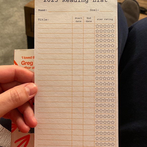 2025 Reading List Bookmark - Etsy