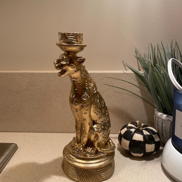 Handmade Marble Leopard Candle Holder: Modern Desk Decor - Etsy