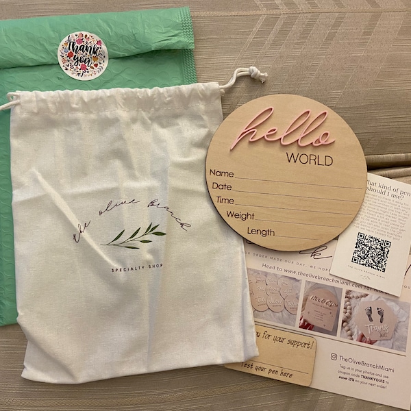 Hello World Baby Announcement Sign, Hello World Plaque, Gender Neutral ...