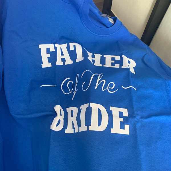 Father of the Bride Wedding Shirt Funny Dad Gift Bridal Party Group Tee ...