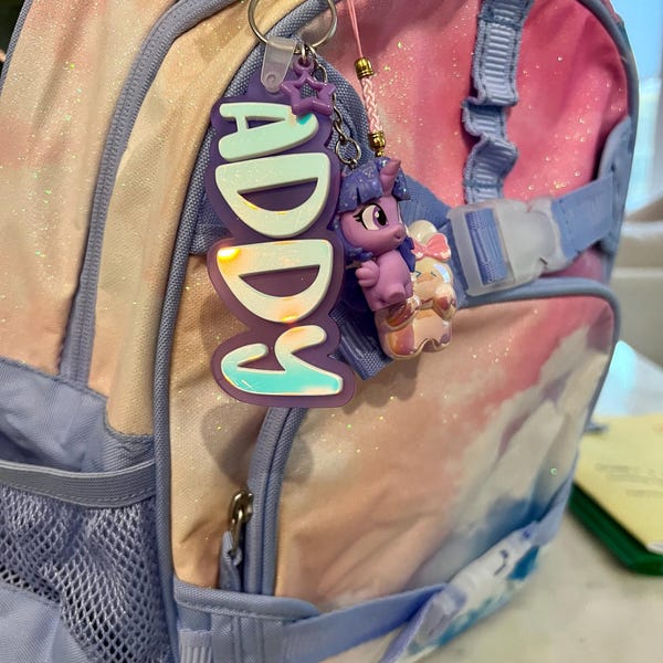 Backpack Name Tag Acrylic Keychain Personalized Acrylic Name Tag Diaper ...