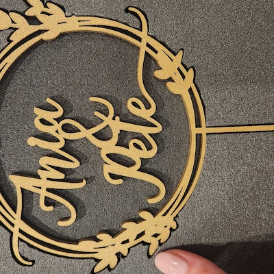 Gold Cake Topper With Names, Personalized Cake Topper, Custom Names ...