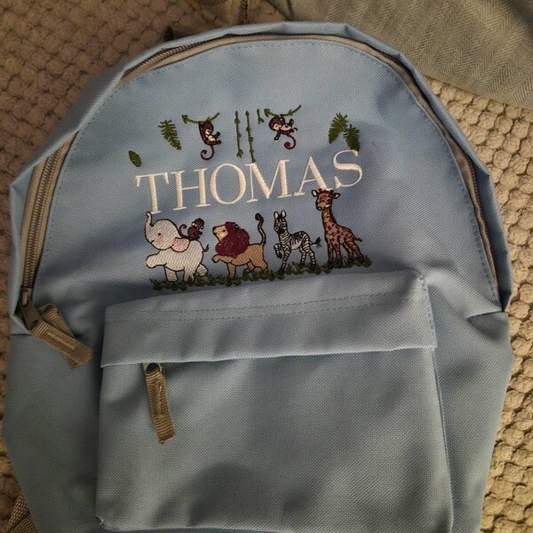 Personalised Toddler Backpack, Embroidered Elephant Rucksack, Lion ...