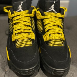 Jordan 4 Thunder Lightning Speckle Print Laces - Etsy