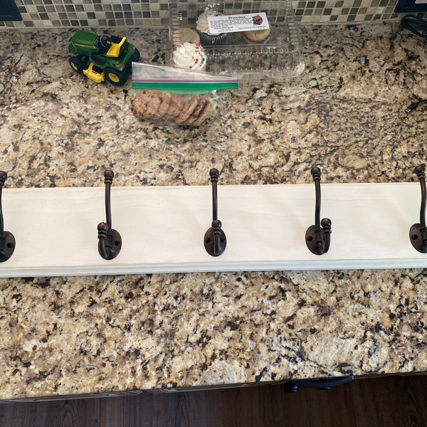 Brookside Wall Mounted Hook Rack - 20 Paint Colors - Clothing Hook, Hat ...