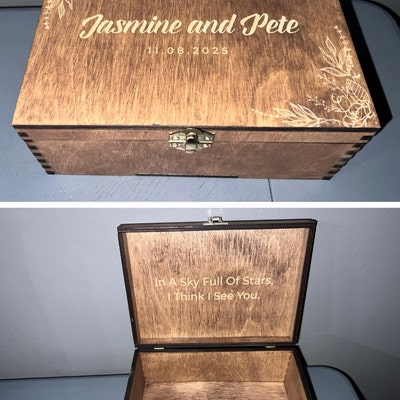 Personalized Memory Box Wooden, Keepsake Box Unique Gift for Him, Her ...