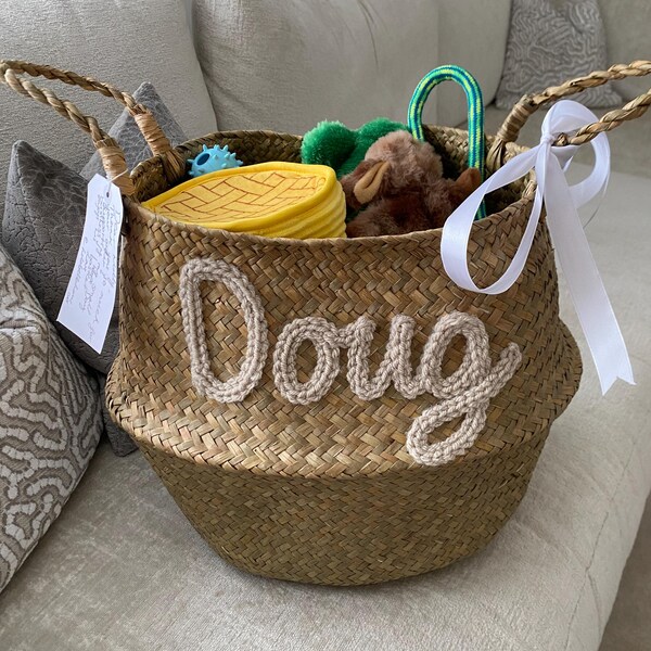 Personalised Storage Basket| Personalized Basket | Crochet | Knitted ...