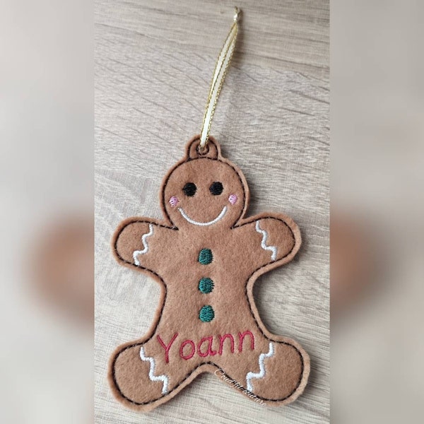 Machine Embroidery Design -ITH Gingerbread Man Christmas Ornament (4x4 ...