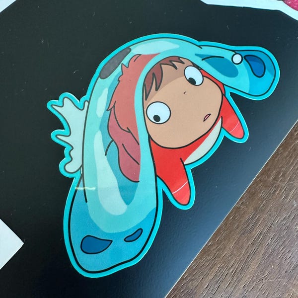 Ponyo Studio Ghibli Art, Ponyo Sticker, Goldfish Sticker, Ghibli ...