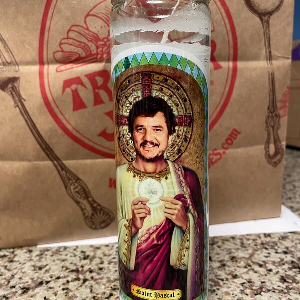 Saint Pedro Pascal Celebrity Prayer Candle - Joel Miller, Prince Oberyn ...