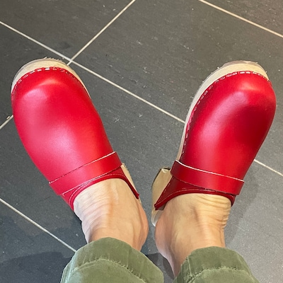Swedish Clogs Sweden Classic Red PU Leather by Lotta From Stockholm ...