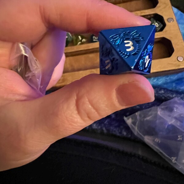Metal Dice / Ice Storm / Dnd Dice Metal / Blue Luminance - Etsy