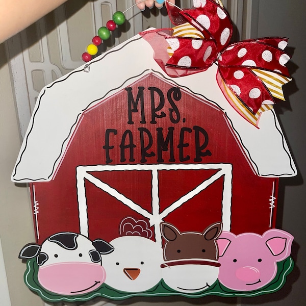 Teacher Door Sign, Farm Door Hanger, Back to School Barn Door Sign ...